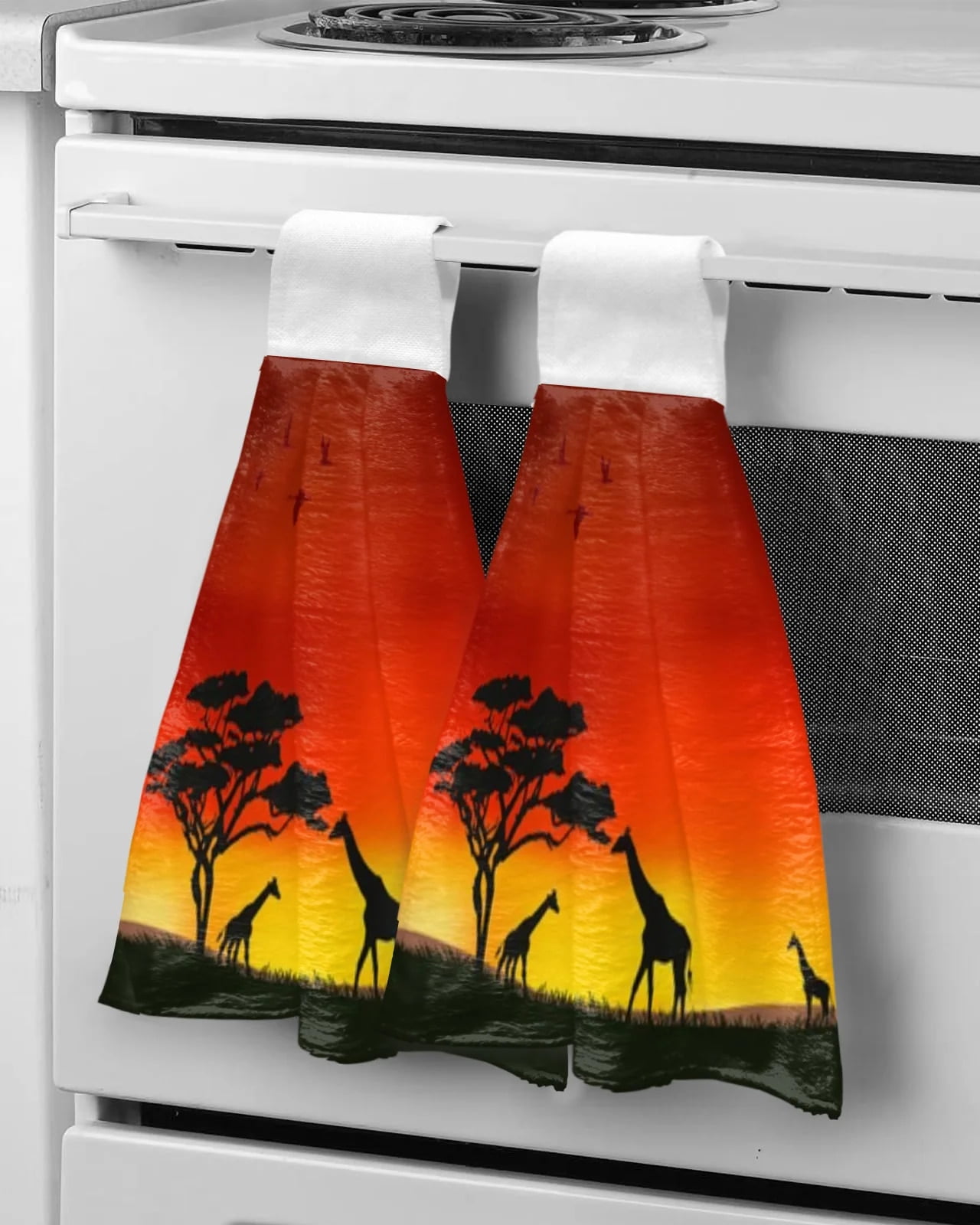 African Animals Giraffes Hand Towels Microfiber Absorbent Soft Children ...