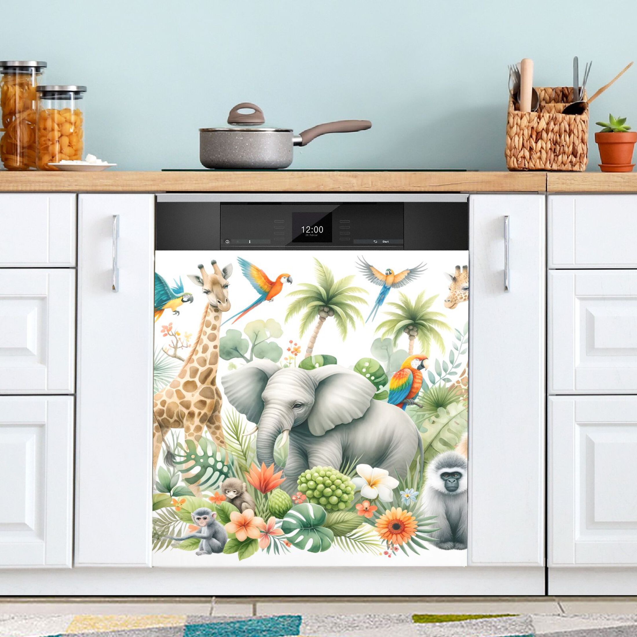 African Animals and Natural Elements Magnetic Dishwasher Covers ...