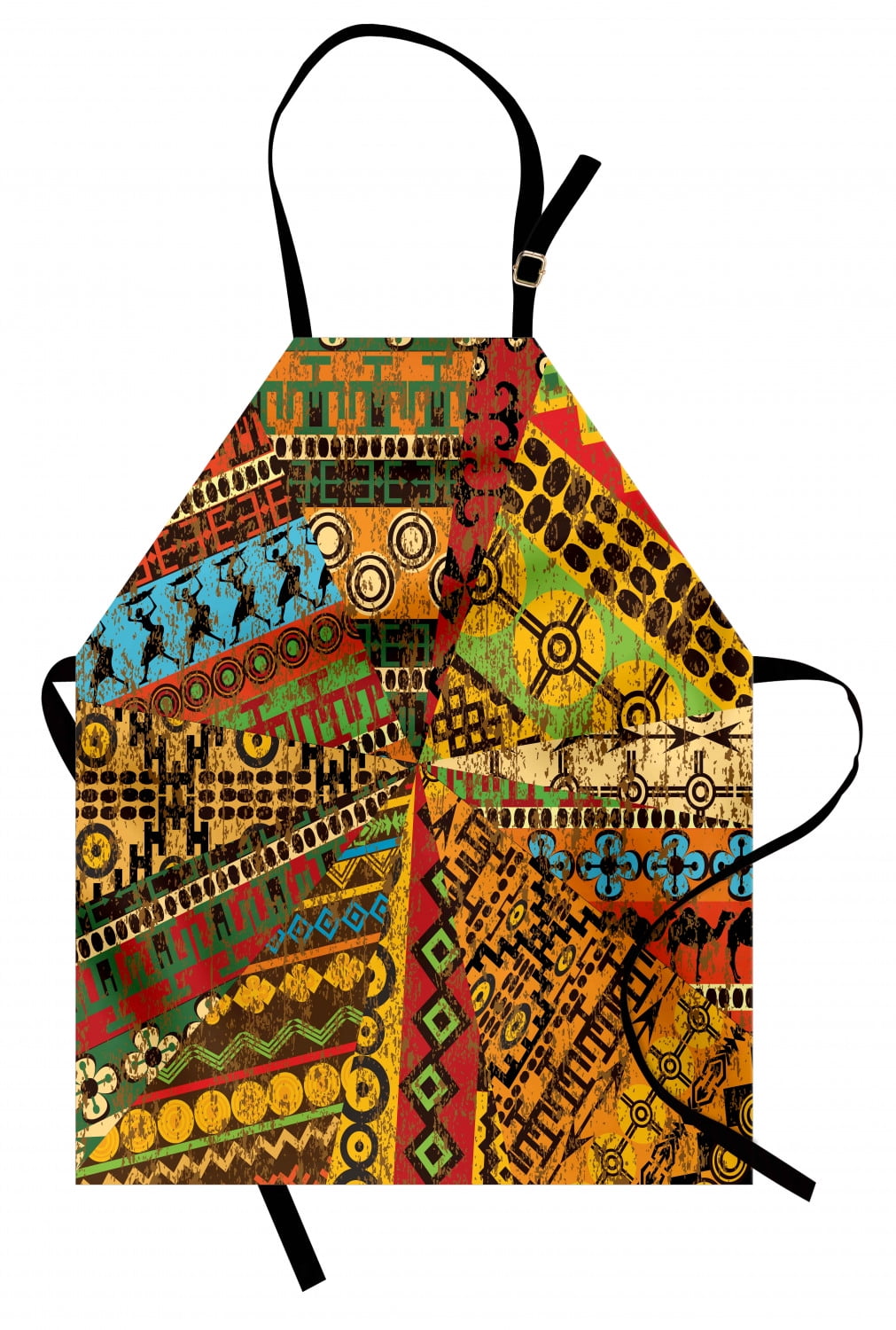 African Apron Grunge Collage with Ethnic Motifs Tribal Ancient ...