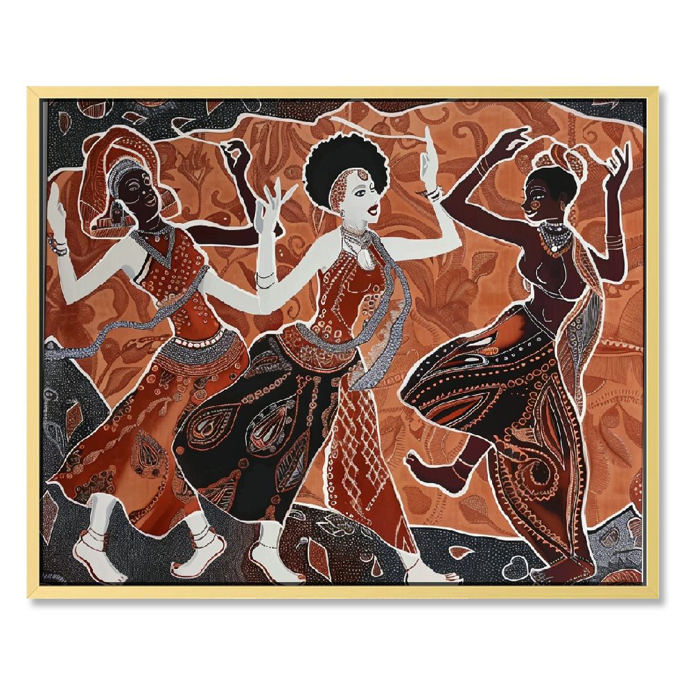 African Art Canvas - African Traditional Folk Dance Art Canvas Poster ...