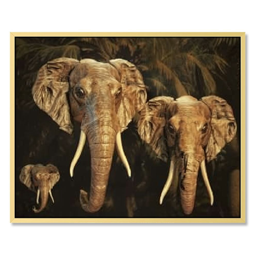 African Art Canvas - Elephant Head Sculpture Isolation Art Canvas ...