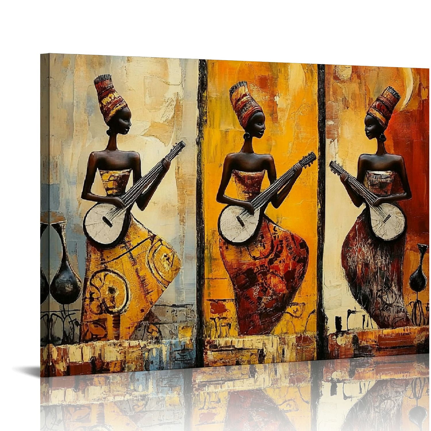 African Art Wall Decor Ethnic Ancient Black Women Painting Vintage Black Art Africa Tribal ...