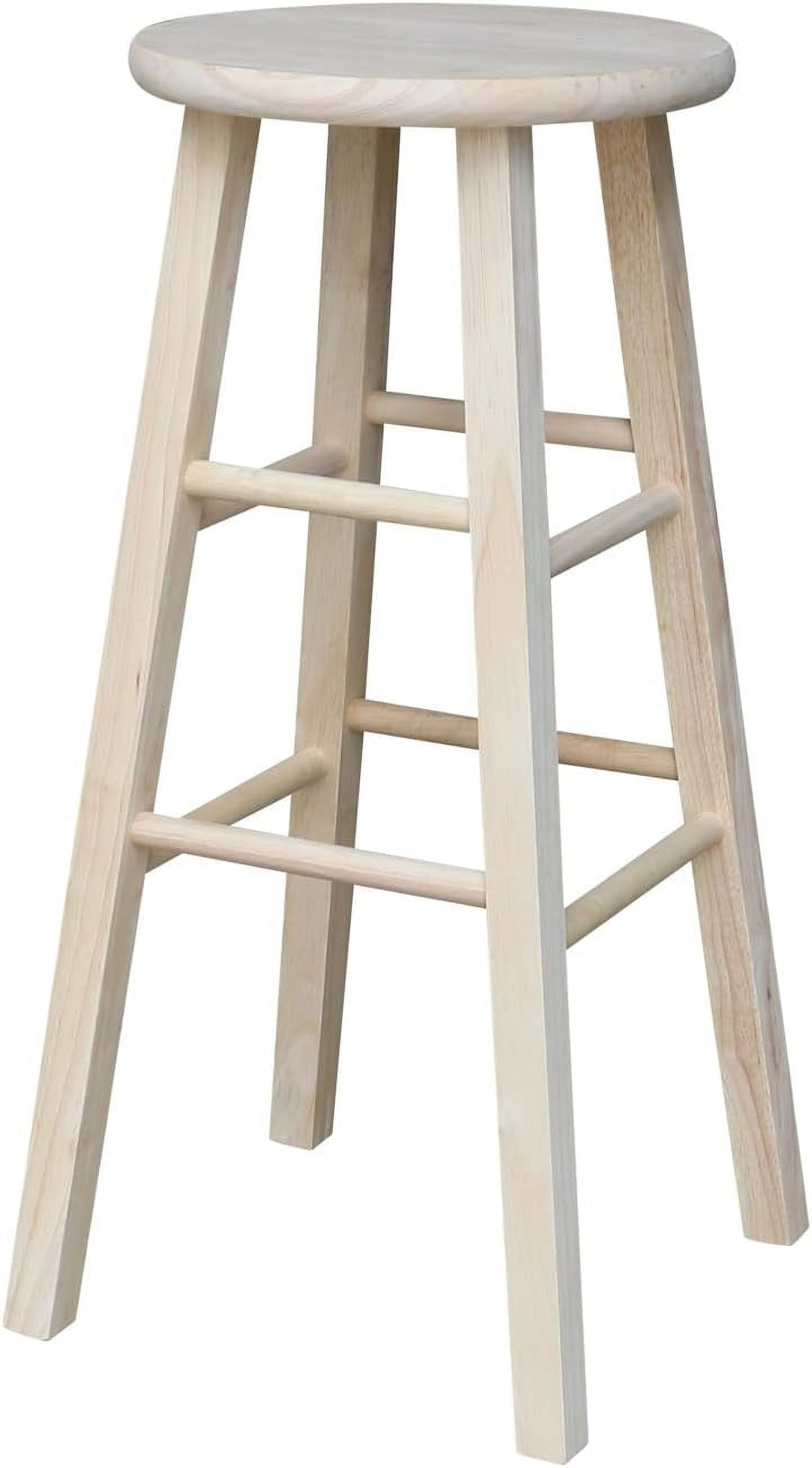 African Artifacts Round Top Stool-29 Seat Height, Unfinished Stool, 29 ...