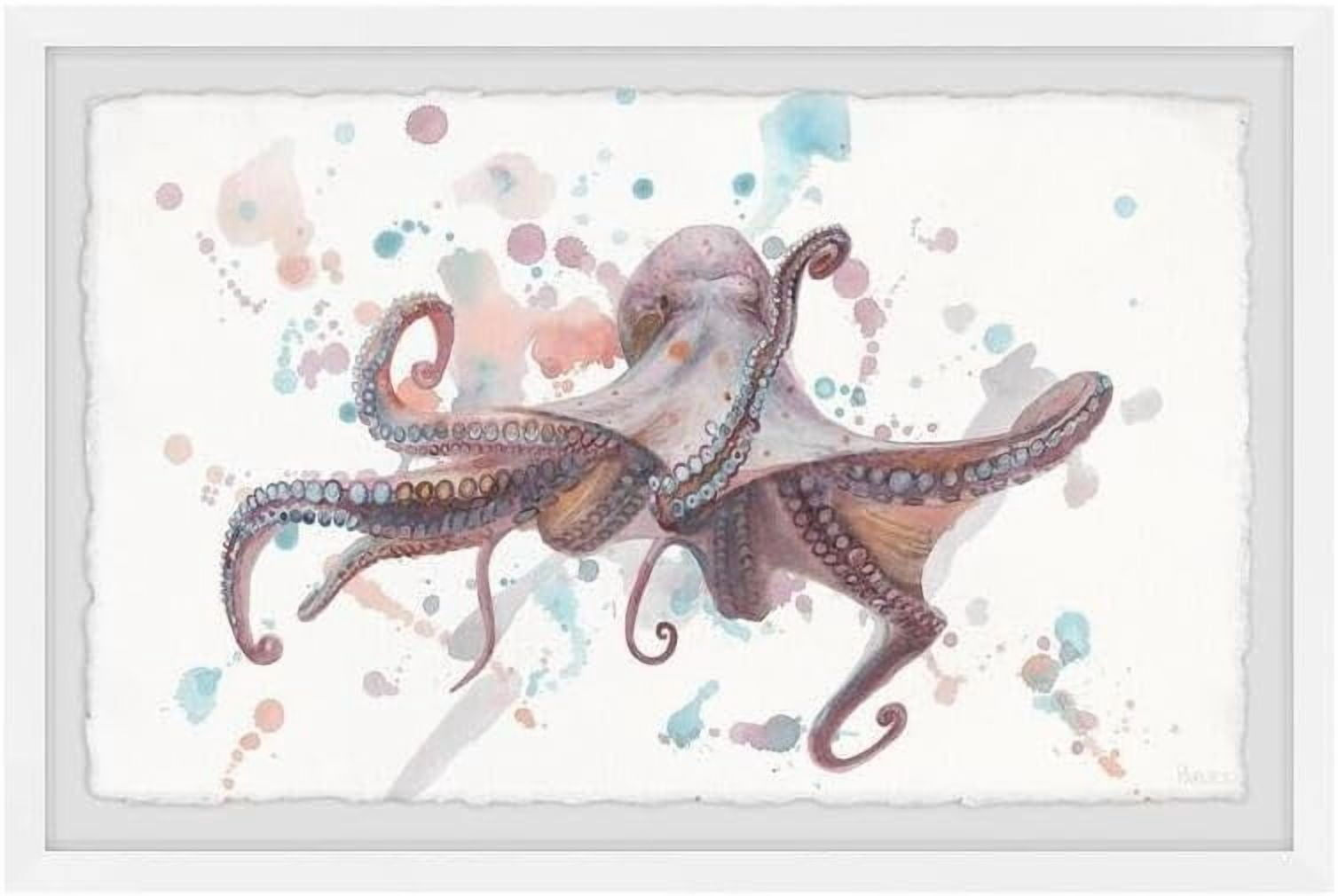 African Artistry Artistic Octopus Framed Painting Print, Contemporary ...
