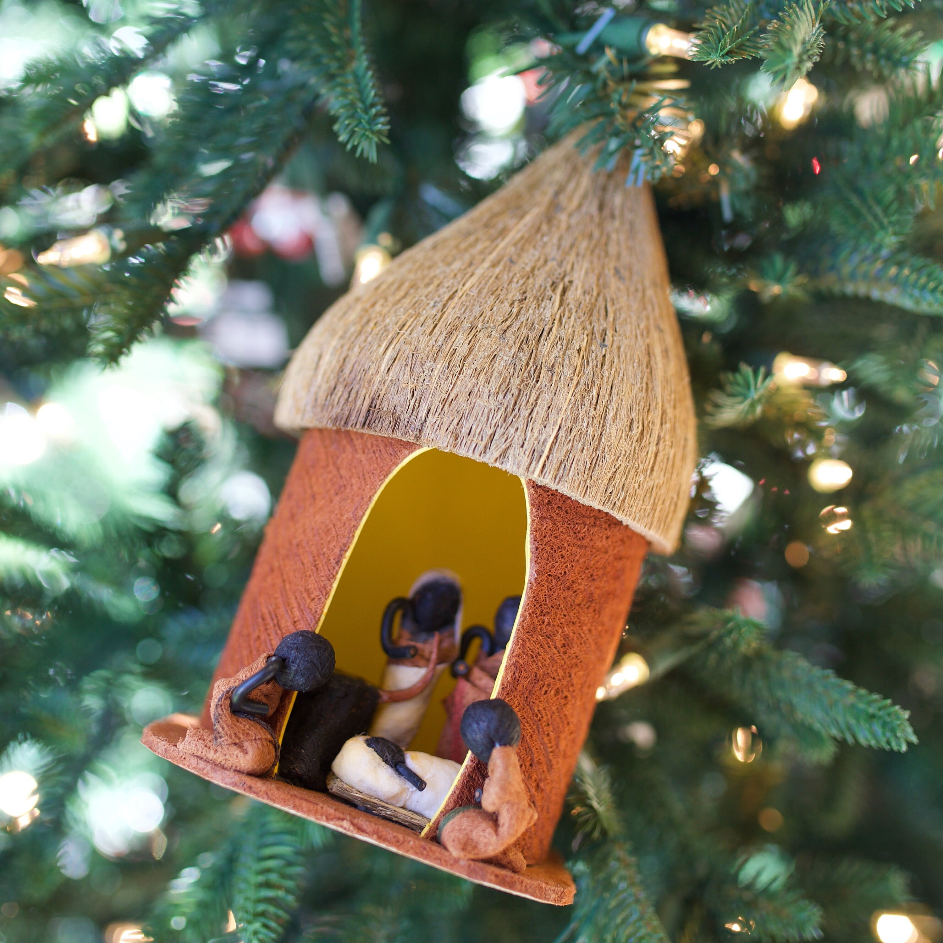 African Bark Cloth Hut Nativity - Handmade, Fair Trade from Uganda ...