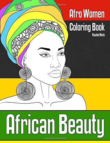Pre-Owned African Beauty - Afro Women Coloring Book: 30 Sketches of ...
