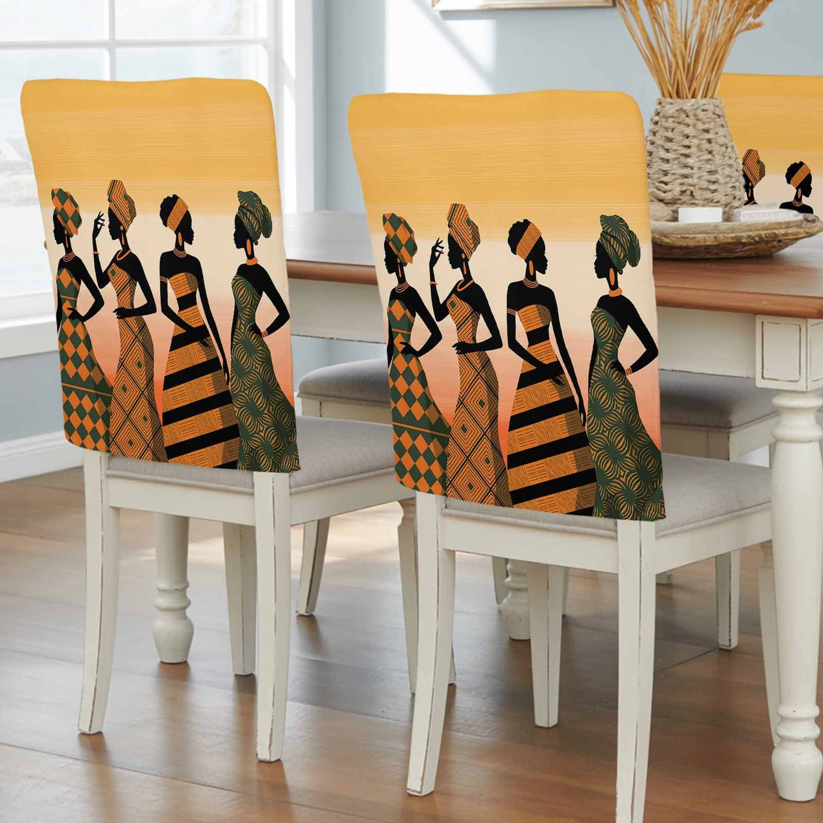 African Black Chair Back Covers, Nation Women Orange Southwest ...