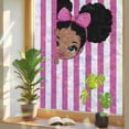 African Black Girl Peeking Window Privacy Film, Rainbow Film Decorative ...