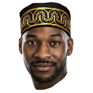 White Kofia Hat African Embroidered Kufi Cap - Walmart.com