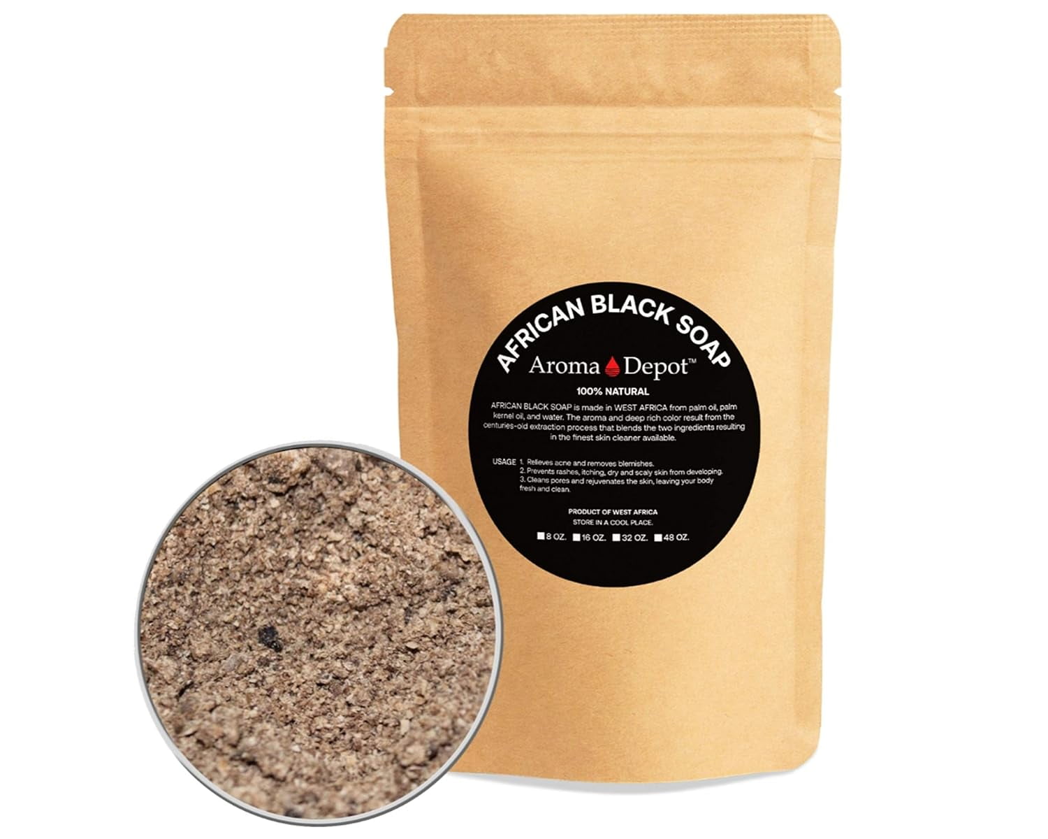 African Black Soap POWDER 2 lb / 32 oz Natural soap for Acne, Eczema ...