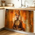 African Black Woman Cabinet Curtains for Shelves, Orange Brown Ethnic ...