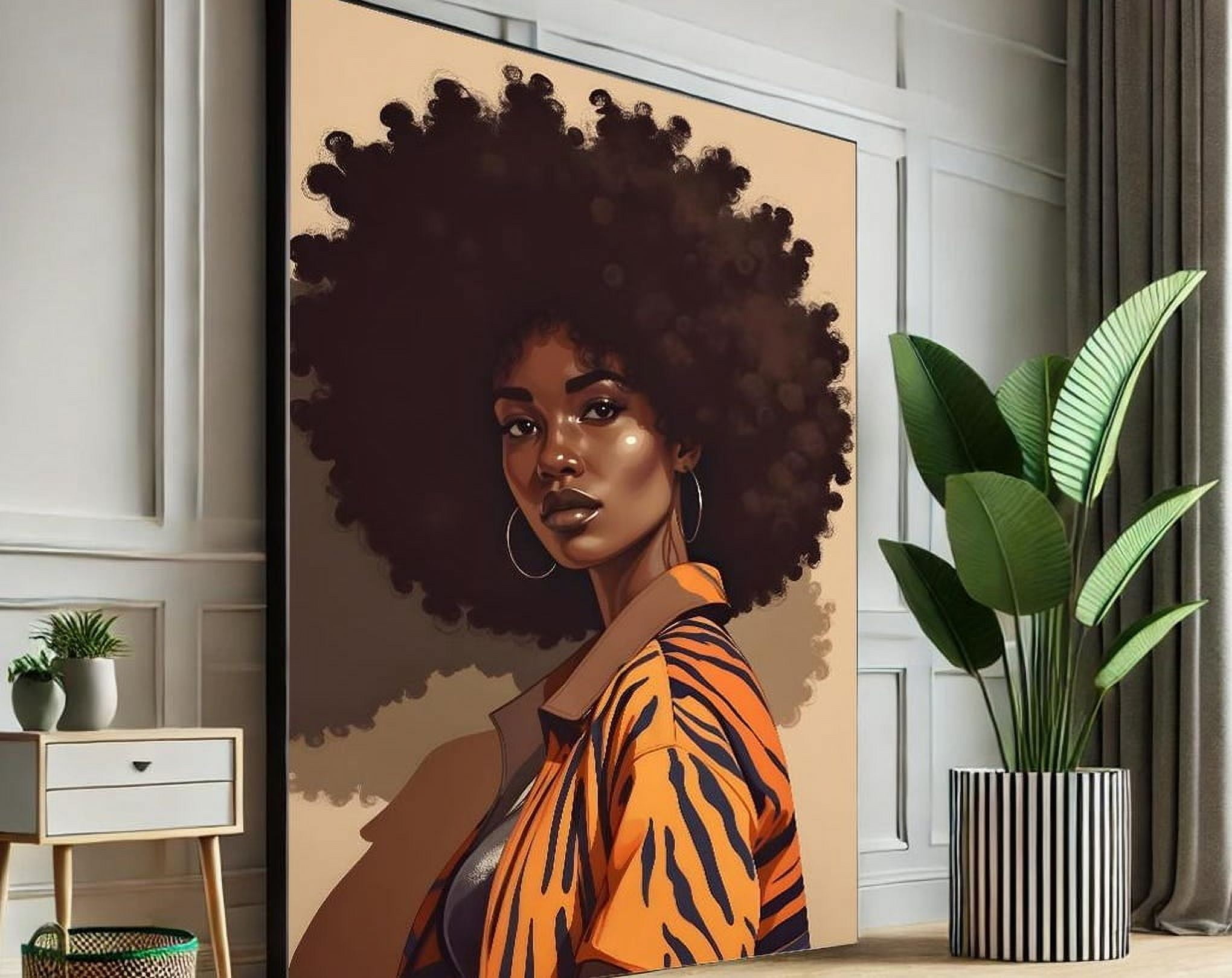 African Black Woman Natural Beauty & Strength - Afrocentric Woman Art ...