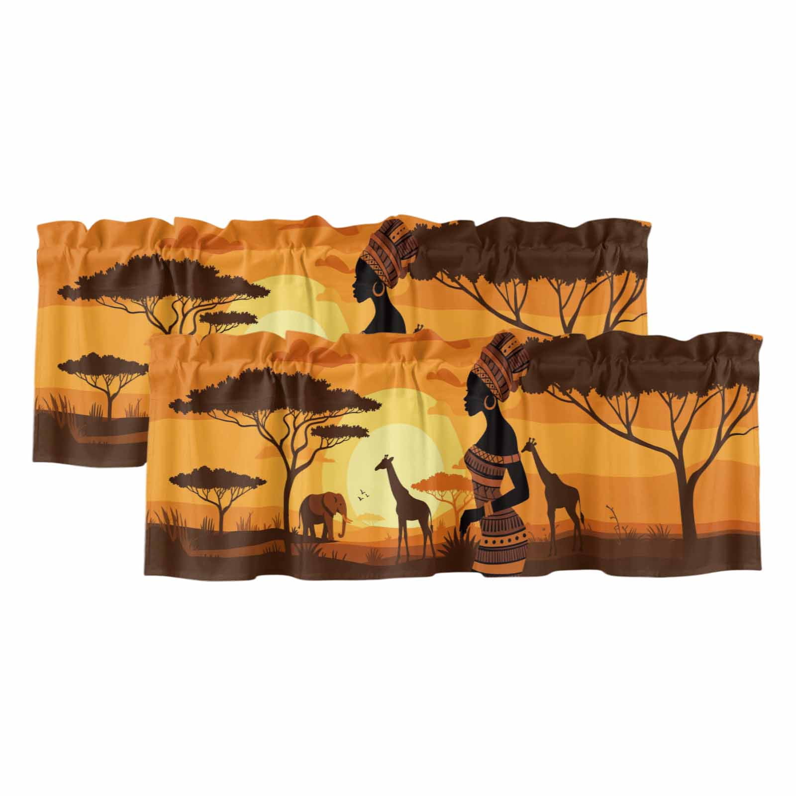 African Black Women Curtain Valances for Windows, Kitchen Valance ...