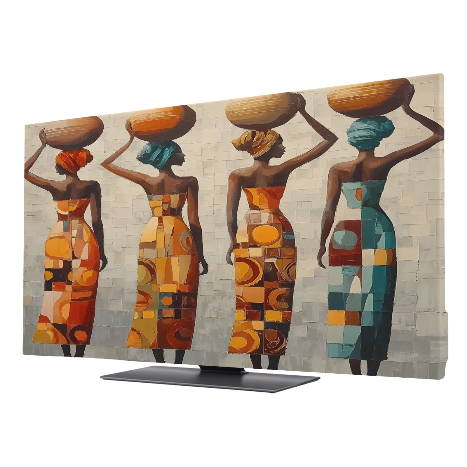 African Black Women TV Cover for 75 Inch Screen,Stretch Fabric ...