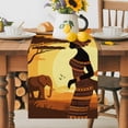 African Black Women Table Runner 70 Inches Long, Dusk Forest Animal ...