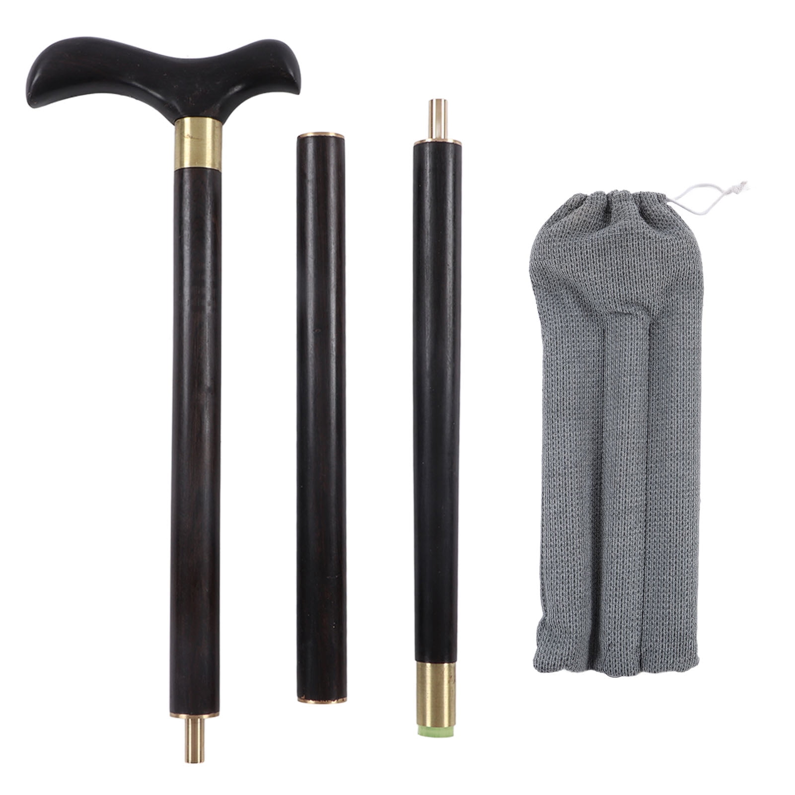 African Blackwood Detachable Walking Stick Elderly Ergonomic 3 Section ...
