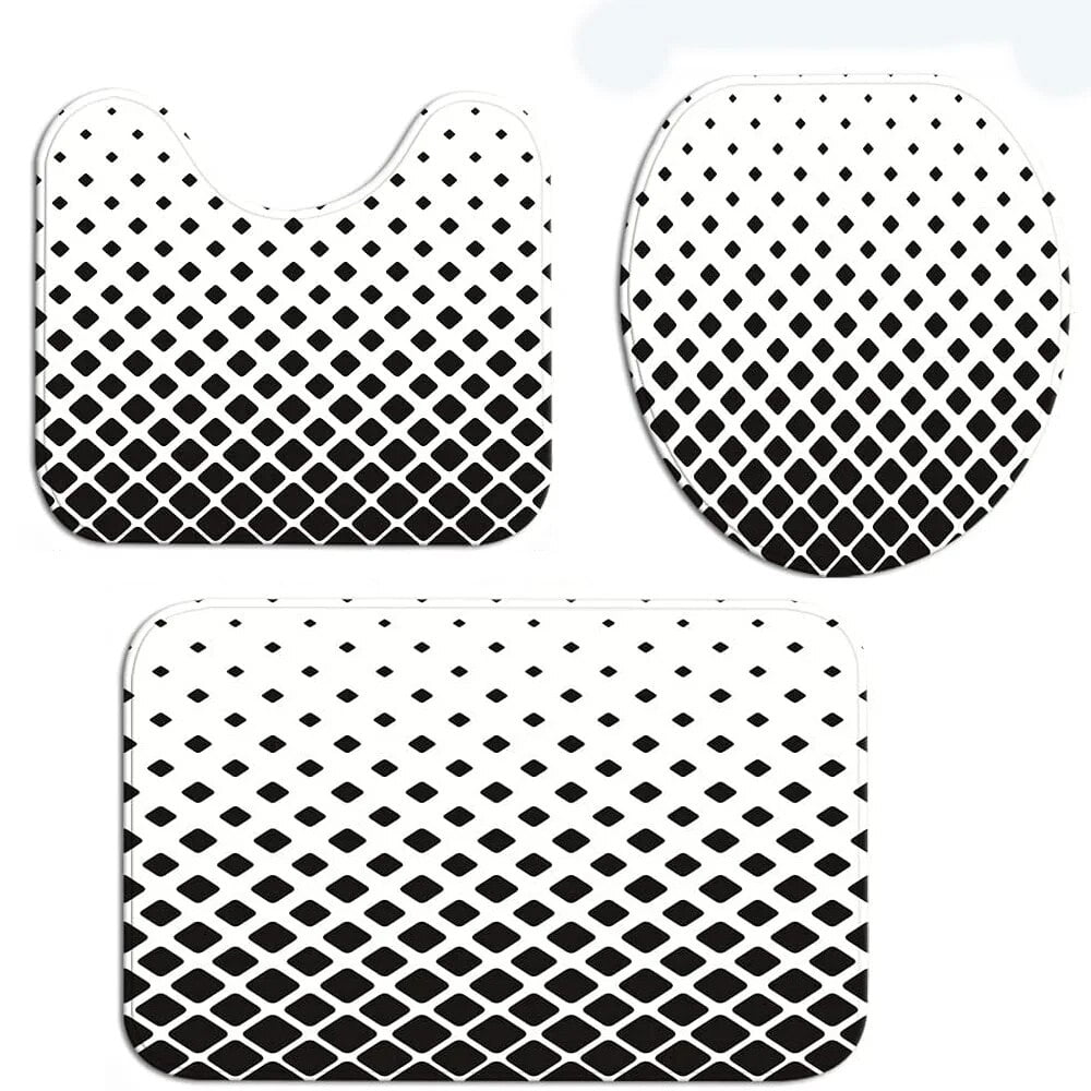 African Boho Retro Traditional Rhombus Shower Curtain Set Summer ...