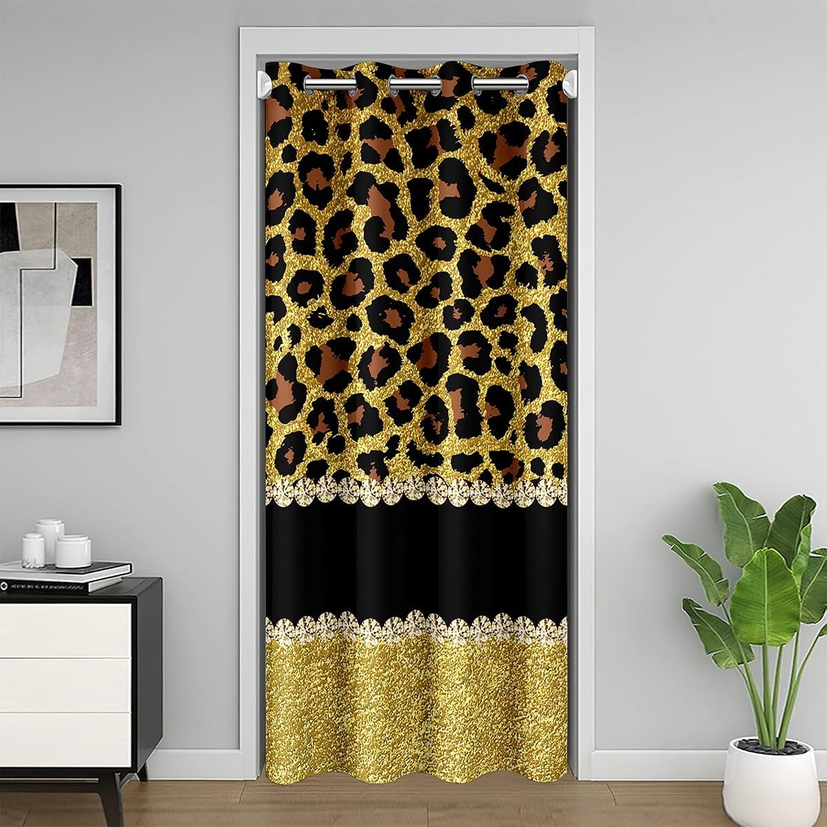 African Cheetah Skin Castle Fairy Leopard Door Curtains for Bedroom ...