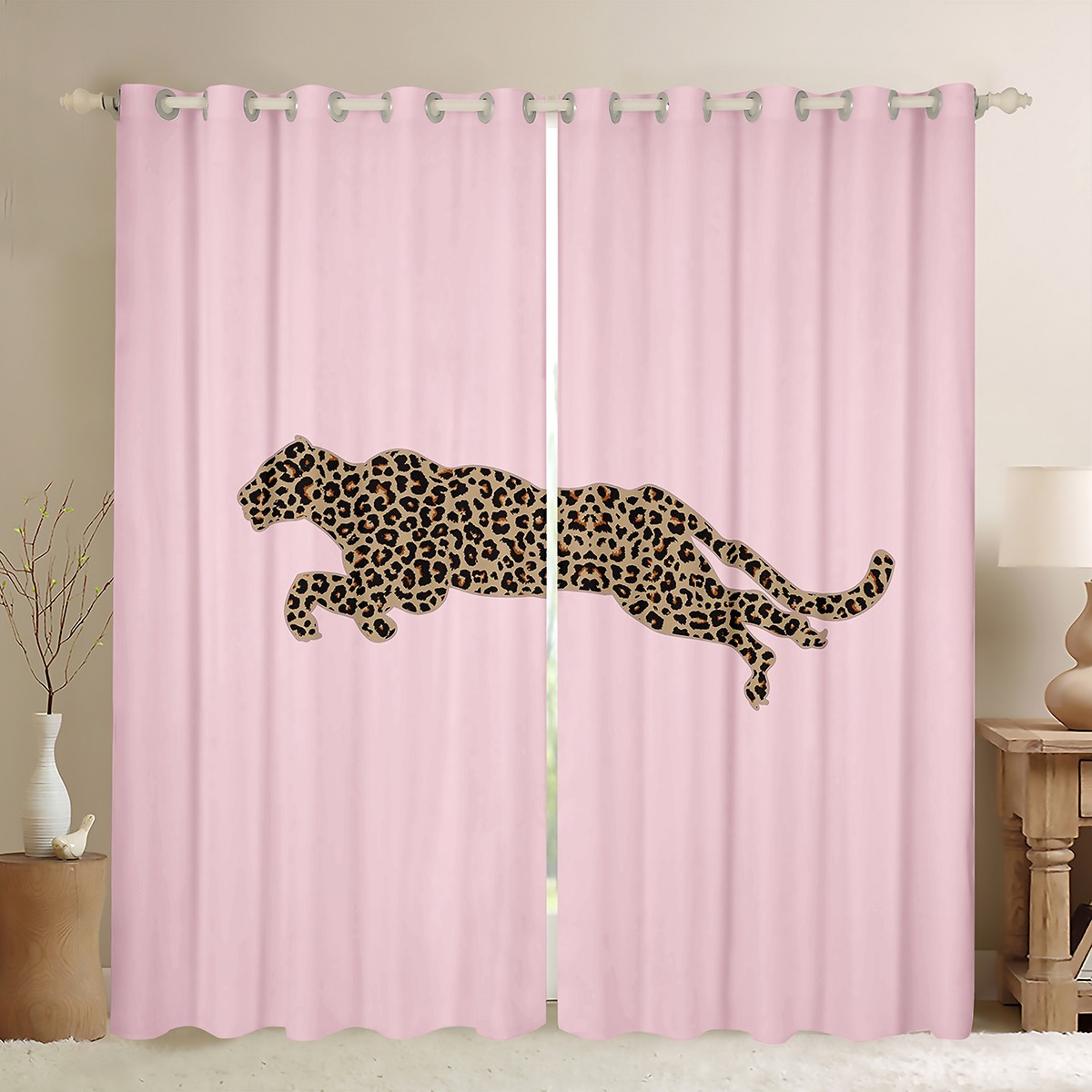 African Cheetah Window Curtain,Leopard Print Safari Animal Skin ...