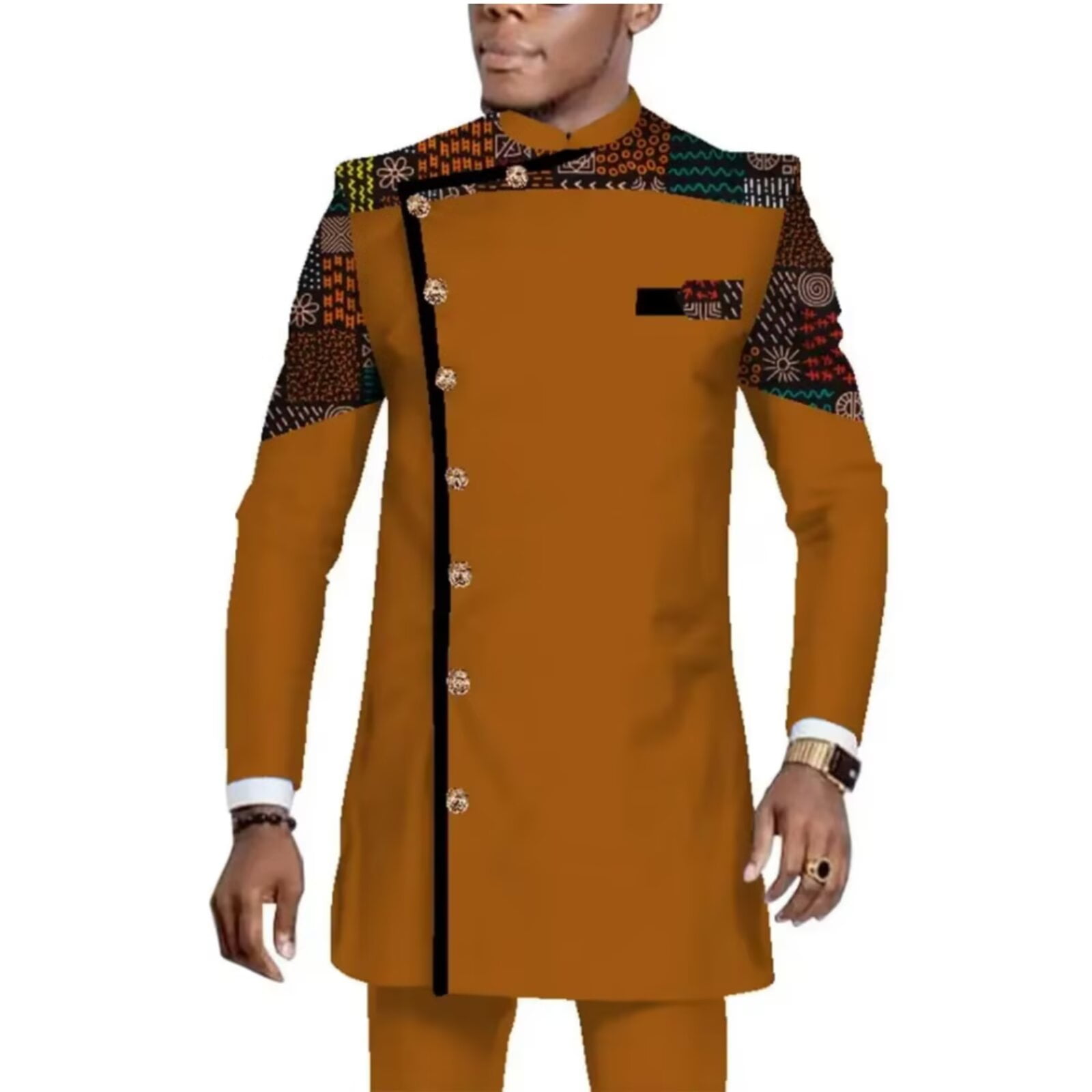 African Clothing for Men Dashiki Outfits Long Sleeve Shirt and Pants ...