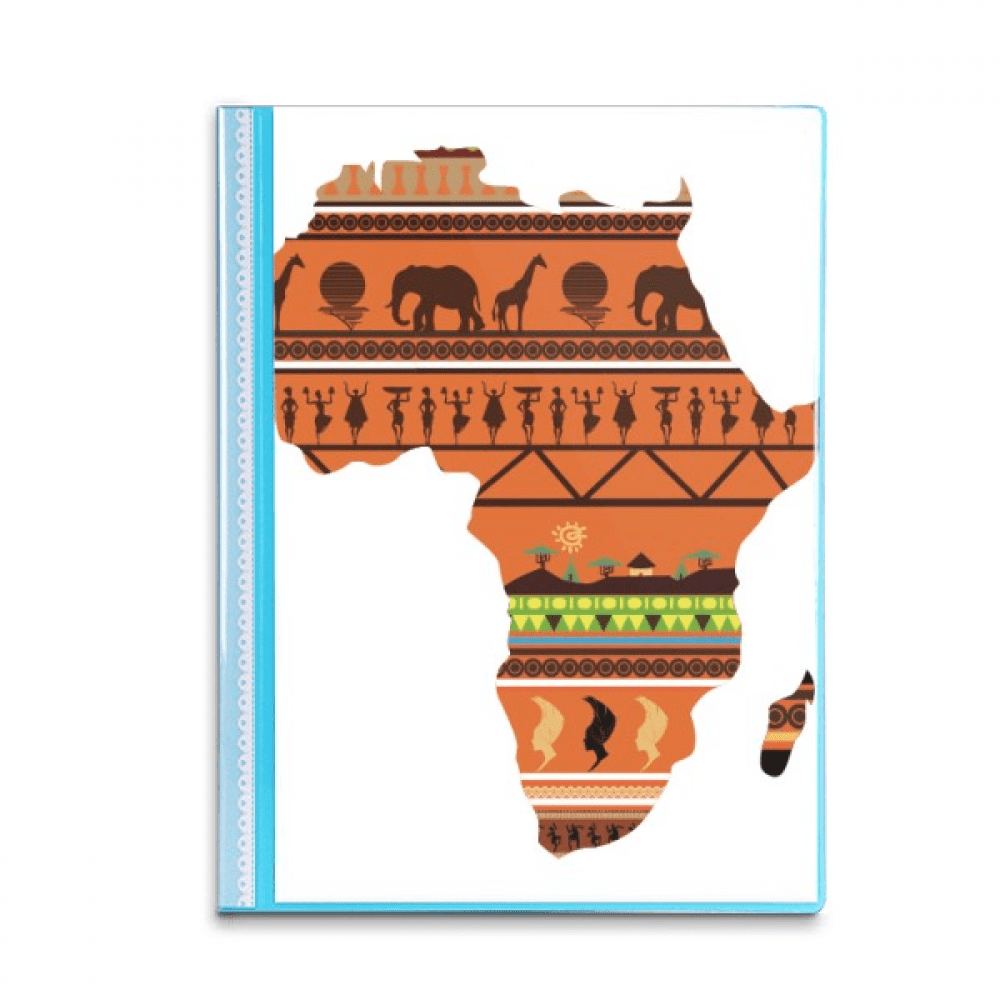 African Continent Name Landscape Map Book Sheet Protectors Portfolio ...