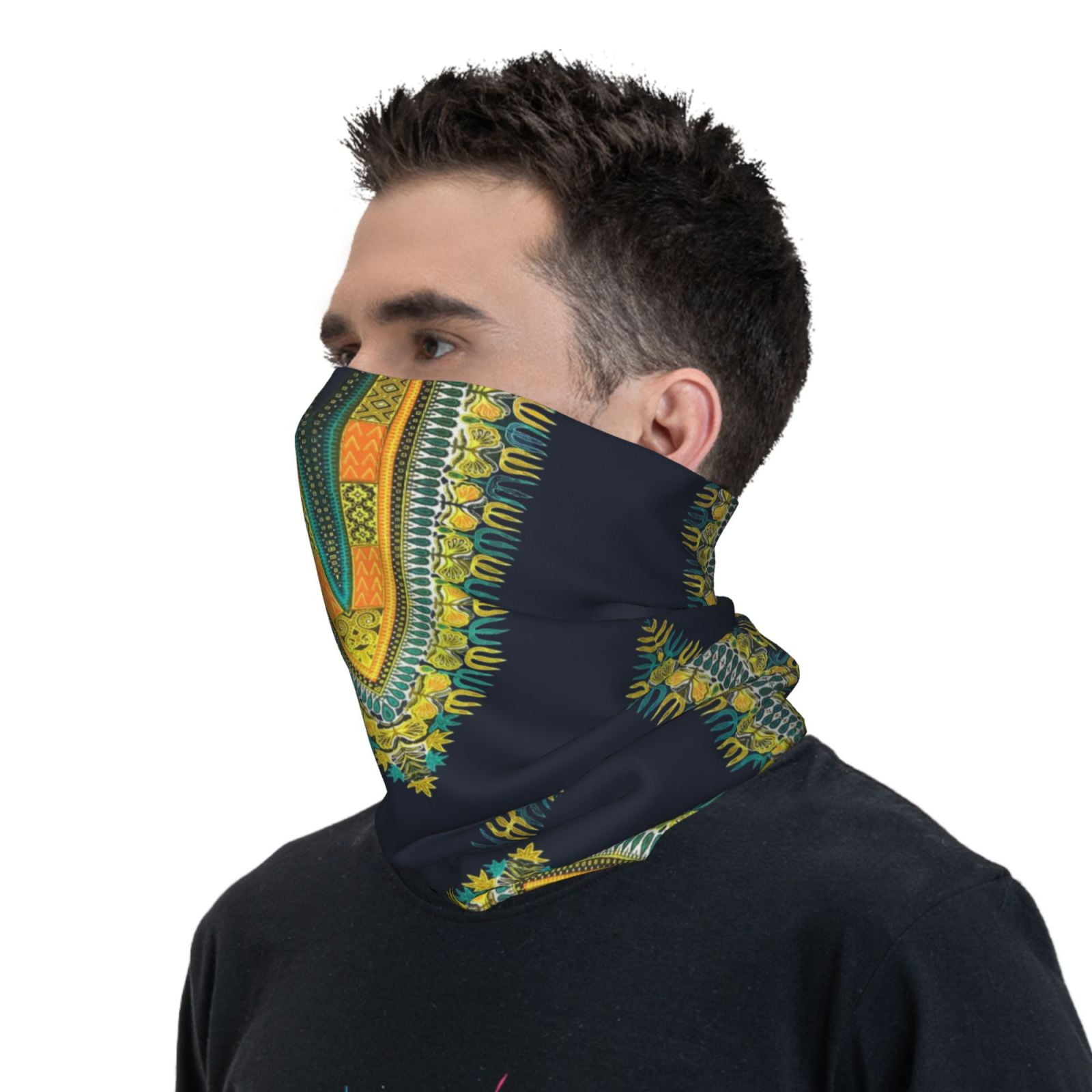 African Dashiki Tribal Neck Gaiter Elastic Balaclavas Face Mask ...