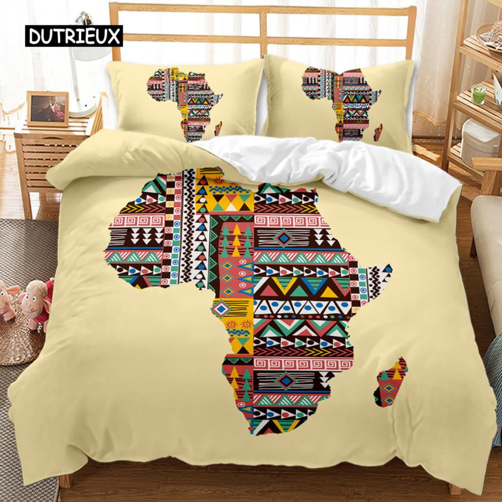 African Duvet Cover Microfiber Ethnic Afro Twin Bedding Set African ...