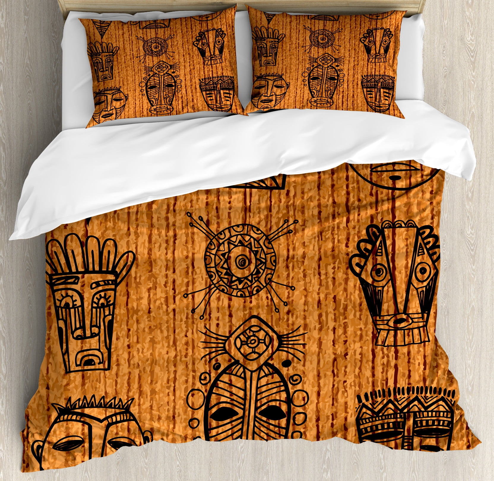 African Duvet Cover Set, Ceremonial Native Illustration Cultural Art ...