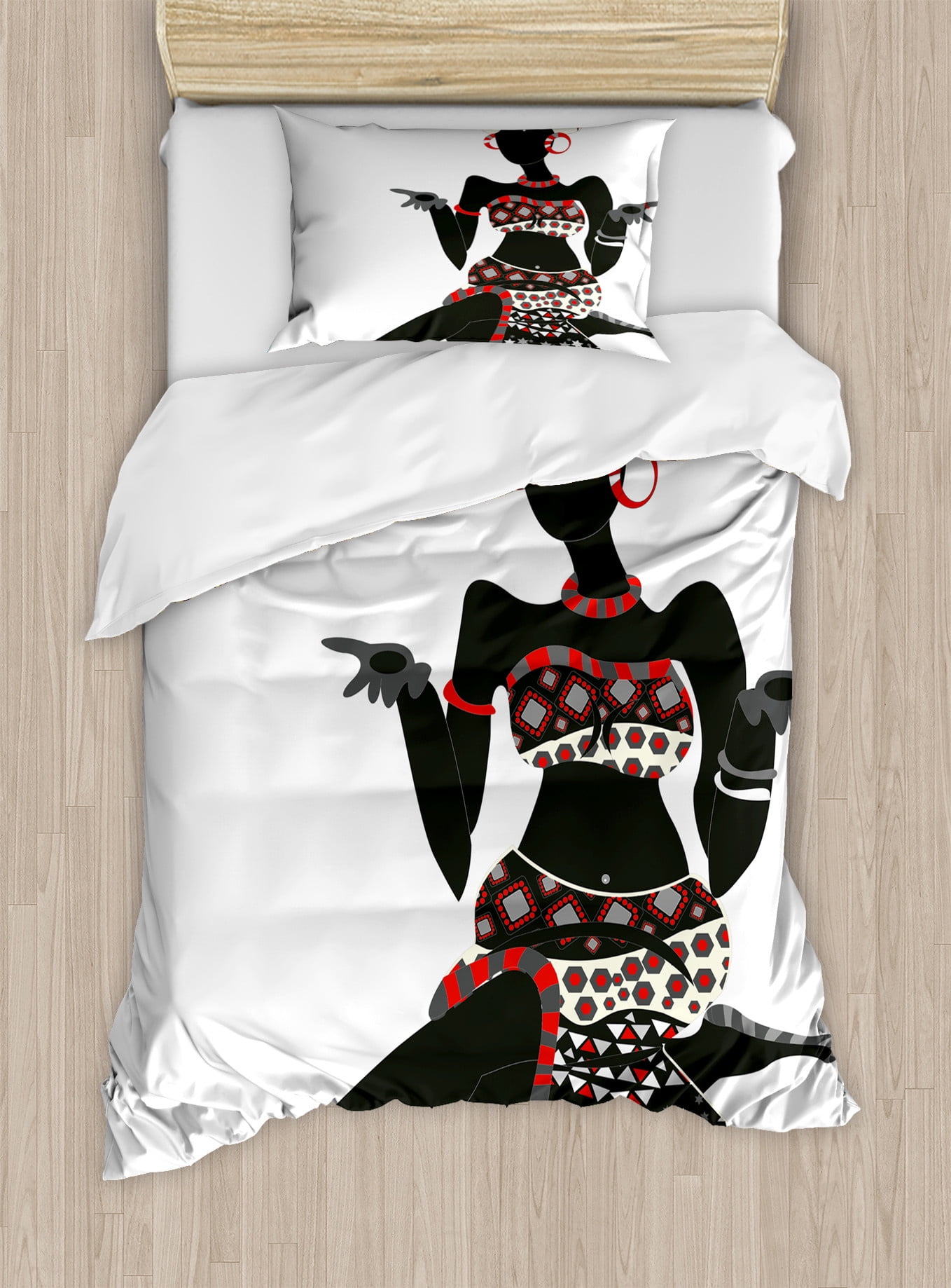 African Duvet Cover Set, Local Lady Indigenous Patterned Dress Gesture ...