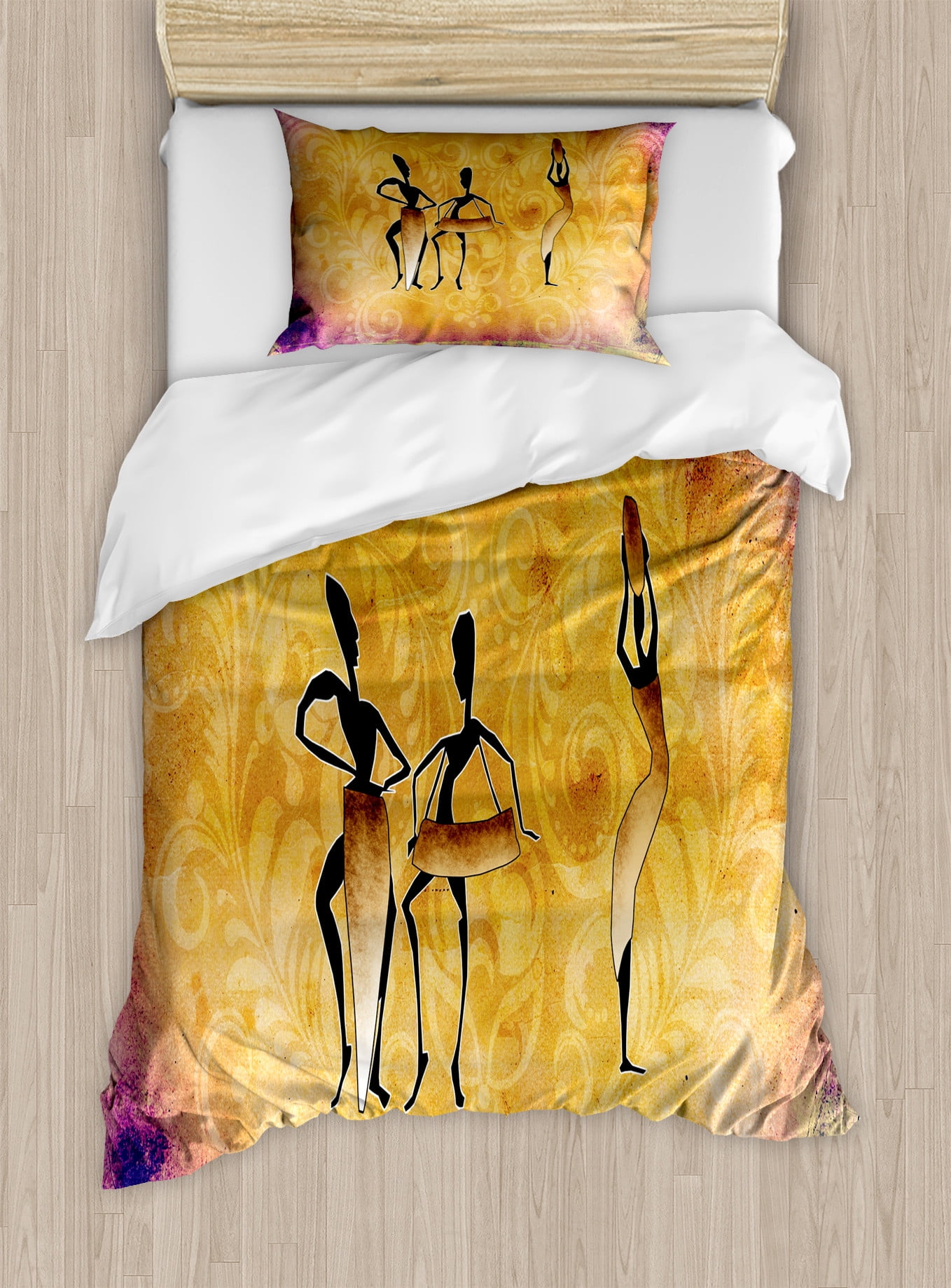 African Duvet Cover Set, Native Women Dancing Community Celebrating ...