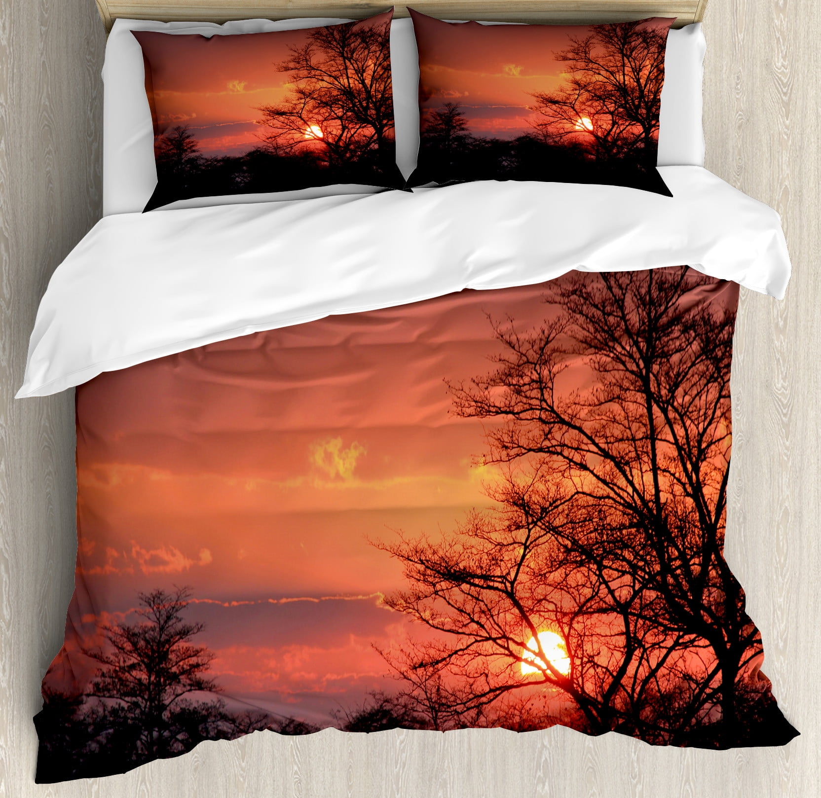 African Duvet Cover Set, Sunset Kwando River Caprivi Strip Namibia ...
