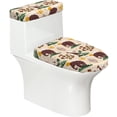 African Elephant Giraffe 2-Piece Elastic Toilet Lid and Tank Cover Set ...