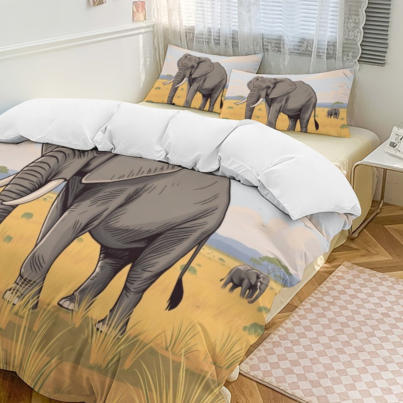 African Elephant Savanna Bedding Comforter Set Quilt Bedding Set with 1 ...