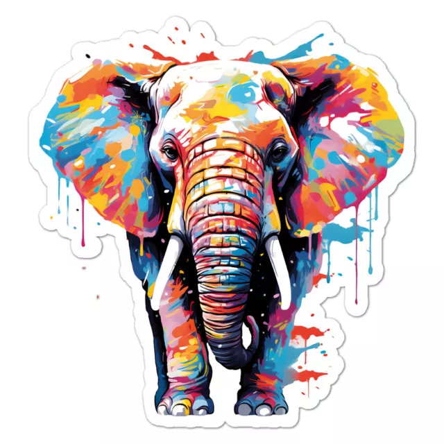 African Elephant Sticker Indoor Outdoor Phone Decal Water Bottle ...
