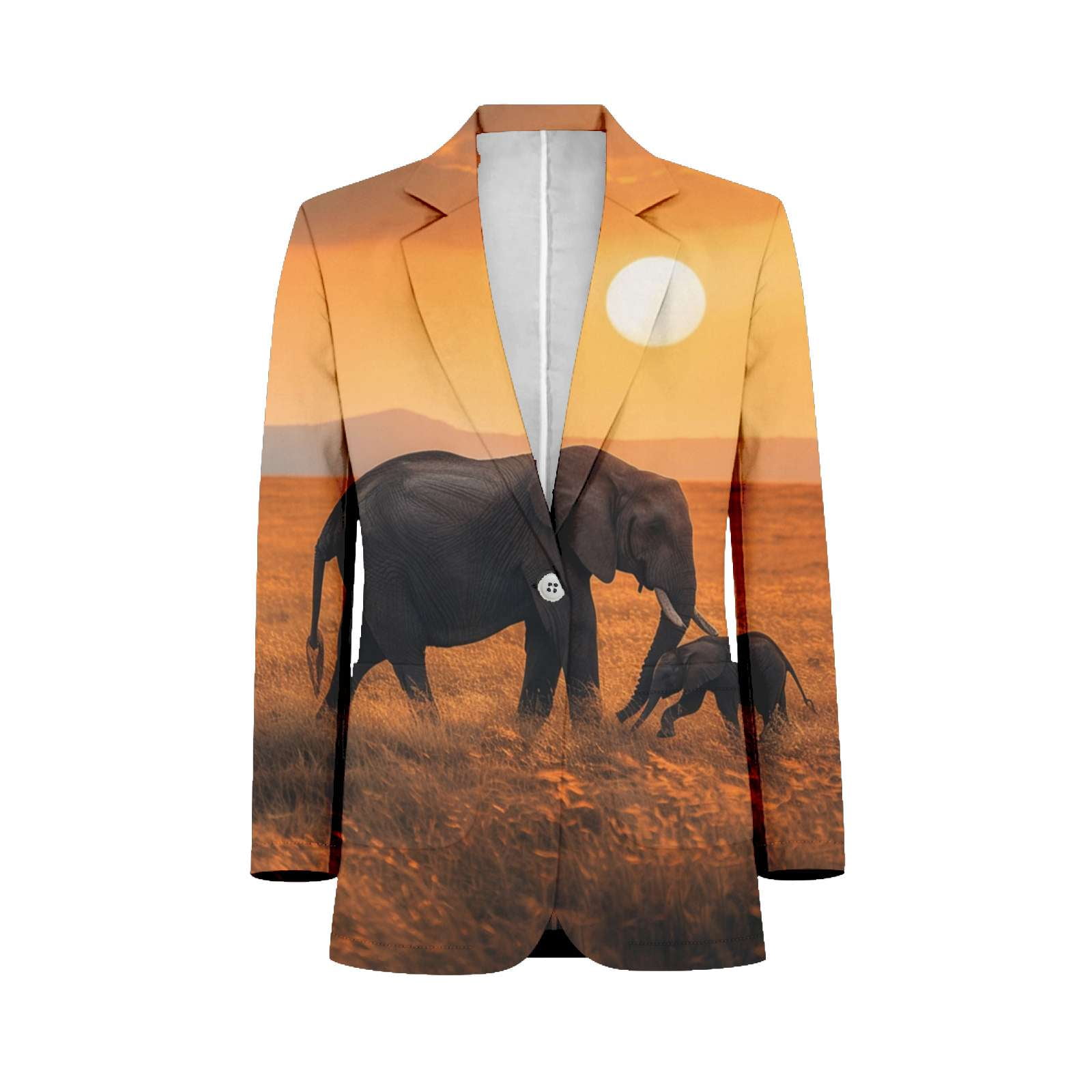 African Elephant Sunset Pattern Customized Men's Suits full man Shawl ...