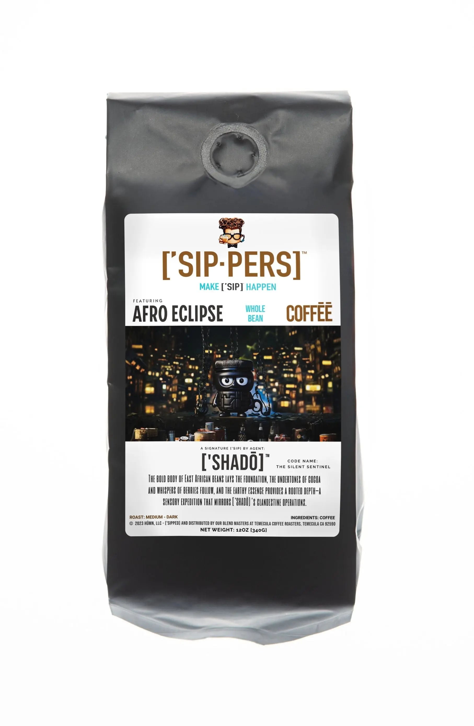 African Espresso Coffee - ['SHADO]'s AFRO ECLIPSE Blend, Bold & Adventurous, 12oz by ['SIPPERS ...