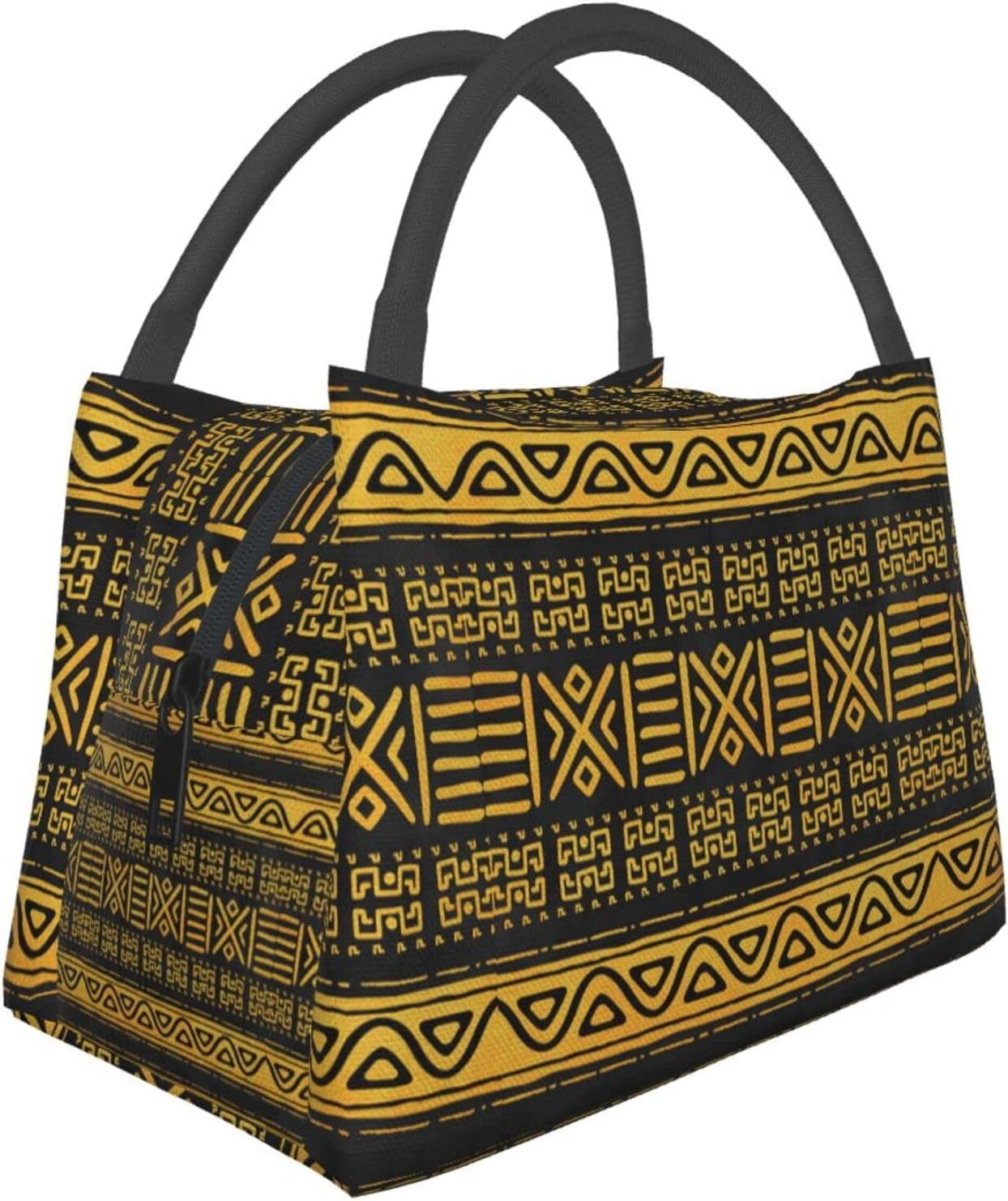 African Ethnic Art Lunch Bag Box Tote Lunch Container Insulated Meal ...