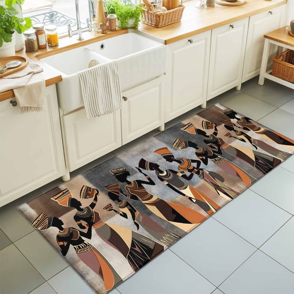 African Ethnic Black Women Dancing Rectangle Area Rug 2x6ft,Living Room ...
