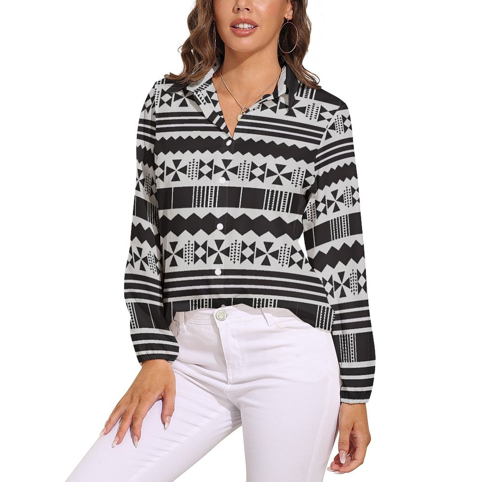 African Ethnic Loose Blouse Patchwork Print Classic Oversized Blouses ...