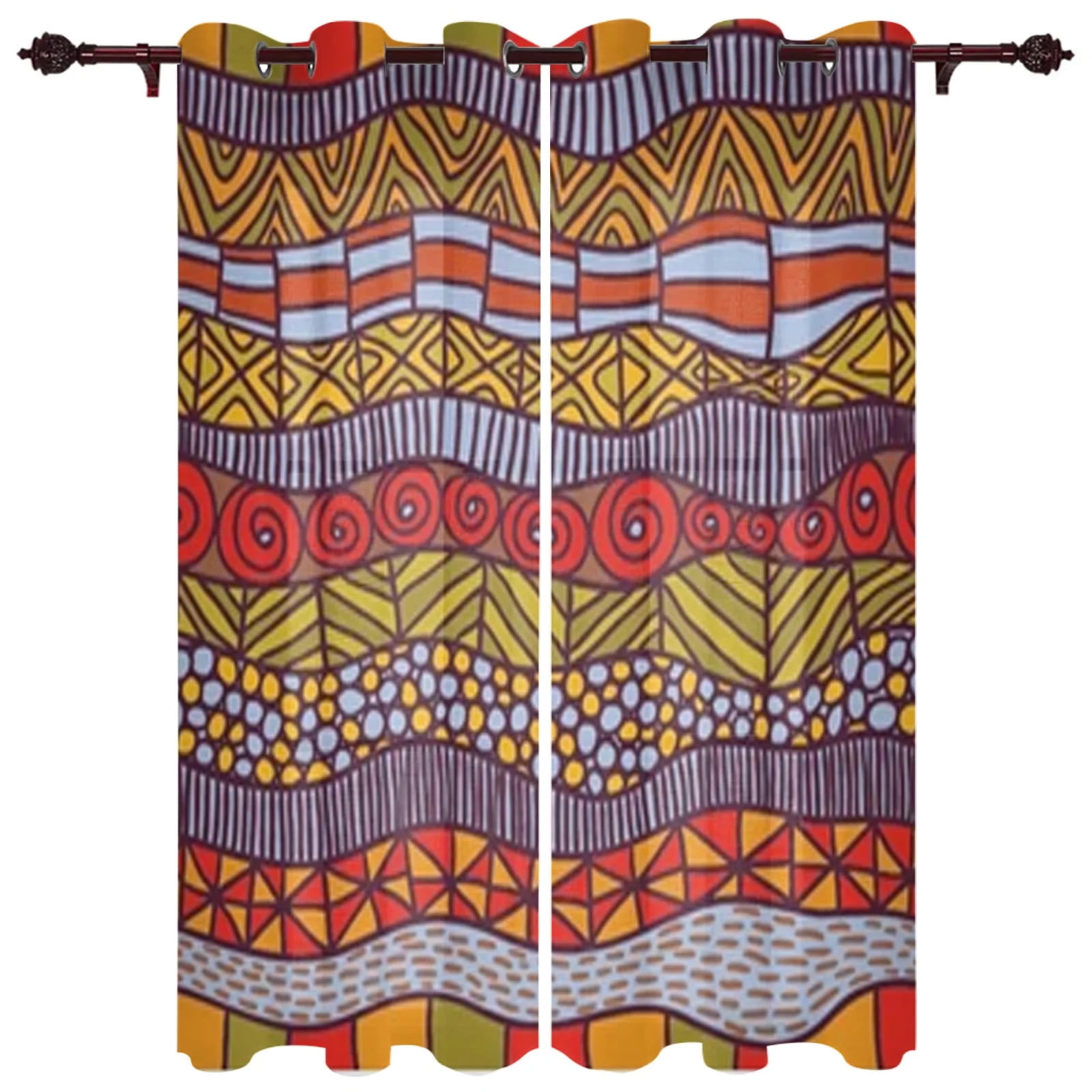 African Ethnic Pattern Window Curtains For Living Room Luxury Bedroom ...