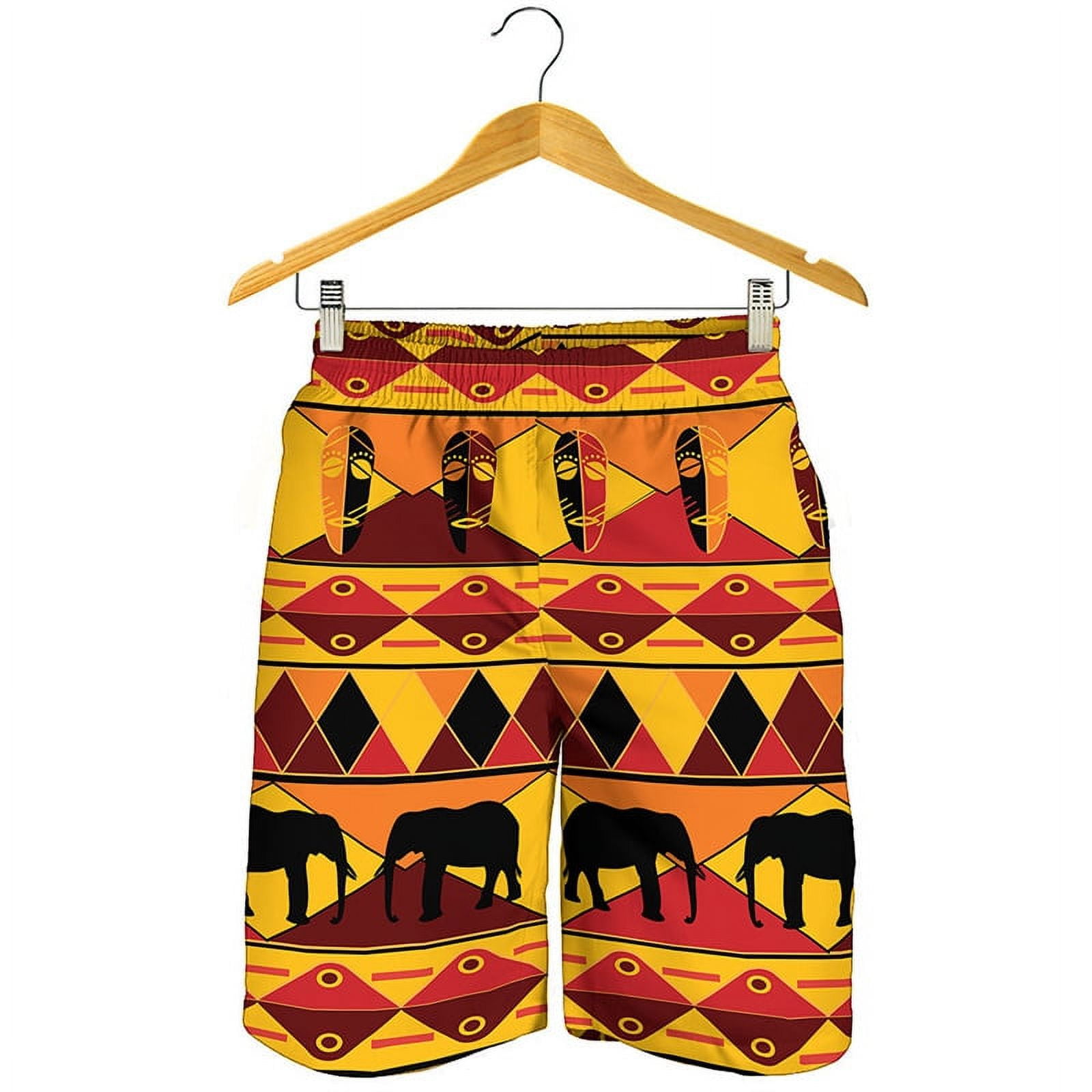 African Ethnic Patterns Beach Shorts Men Women Summer Street Short ...