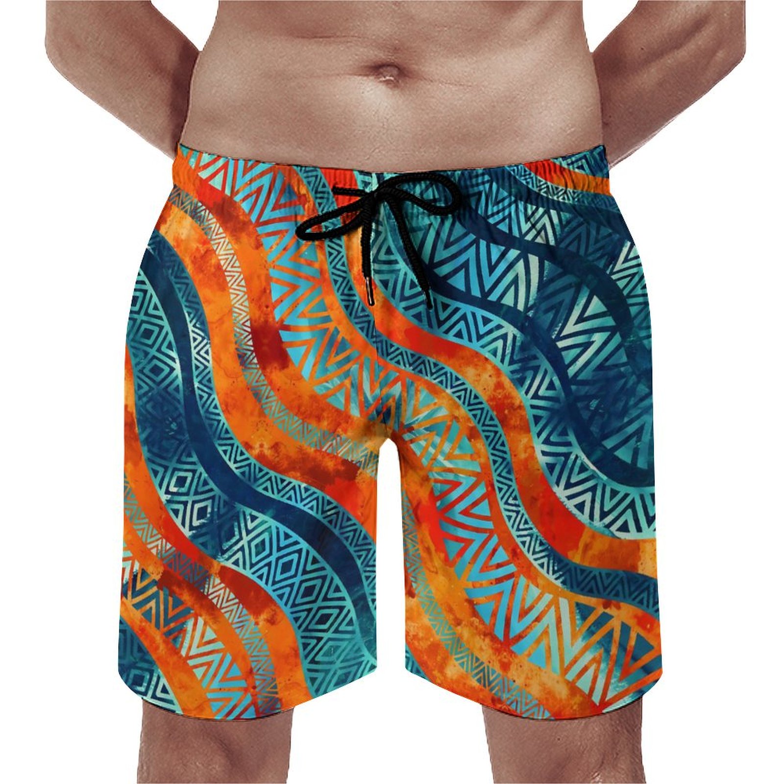 African Ethnic Print Gym Shorts Summer Tribal Kente Design Hawaii Beach ...