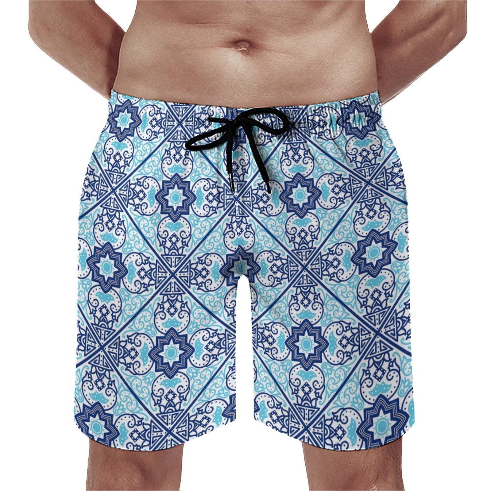 African Ethnic Print Gym Shorts Summer Tribal Kente Design Hawaii Beach ...