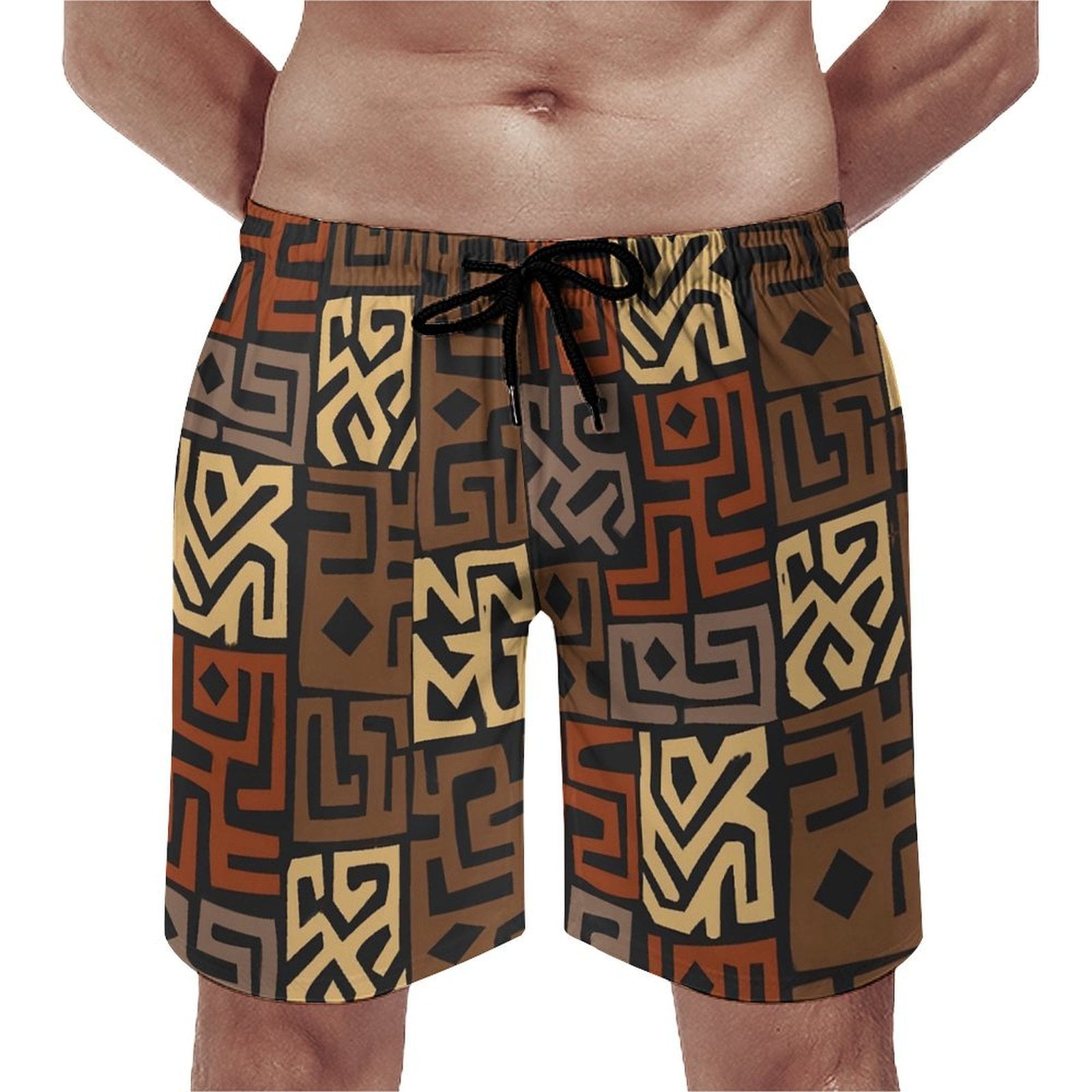African Ethnic Print Gym Shorts Summer Tribal Kente Design Hawaii Beach ...
