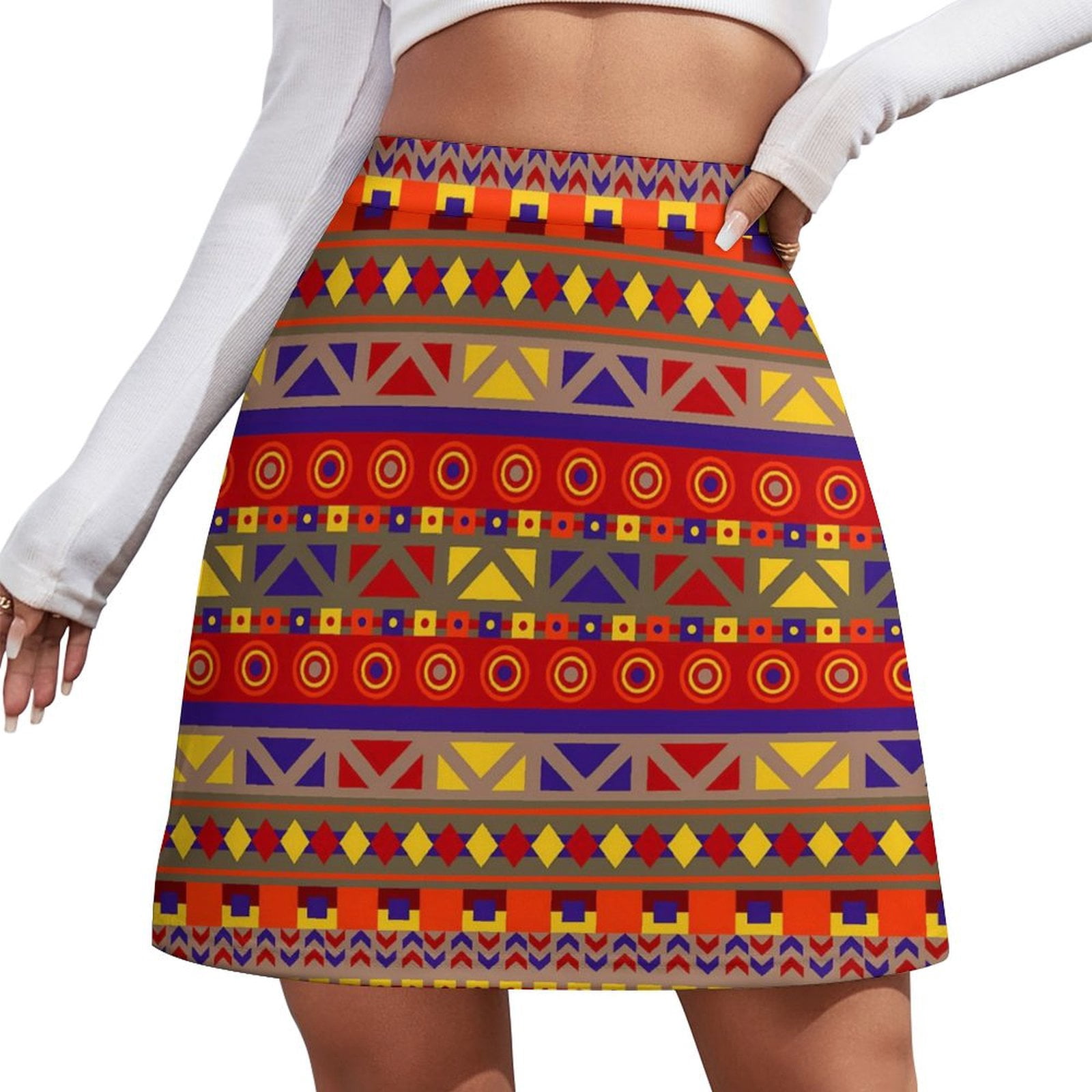 African Ethnic Skirt Woman Kente Ghana Trendy Mini Skirts Summer Street ...