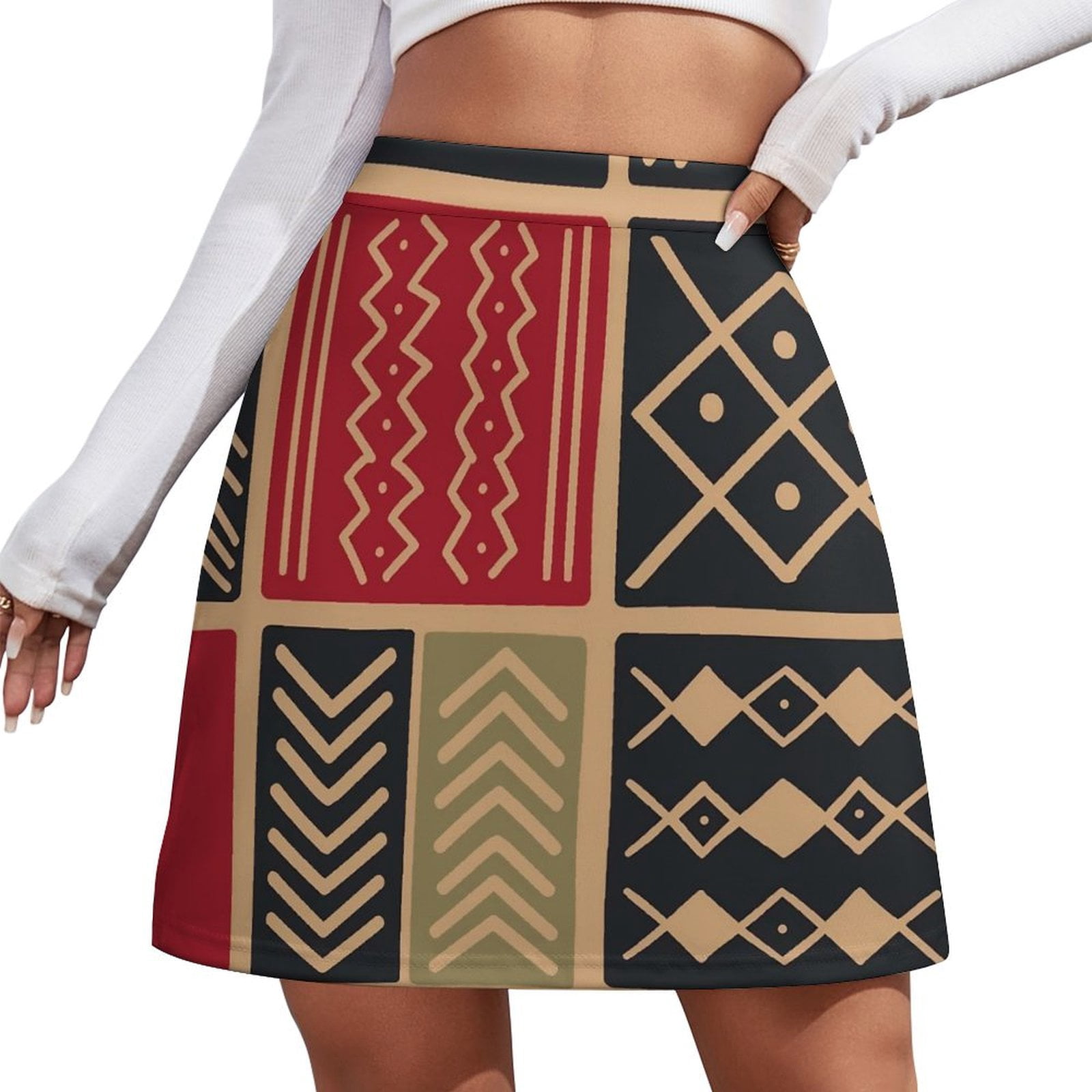 African Ethnic Skirt Woman Kente Ghana Trendy Mini Skirts Summer Street ...