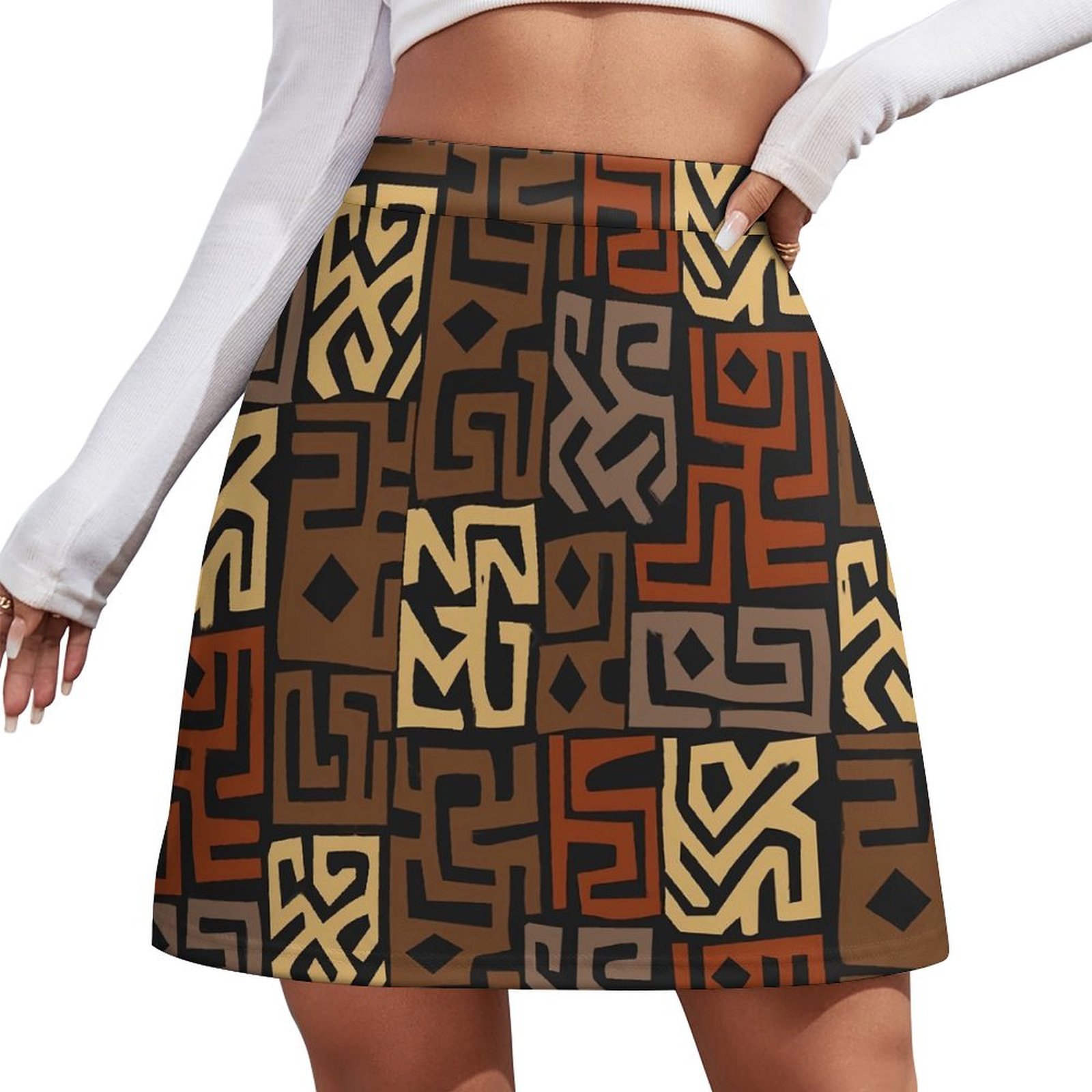 African Ethnic Skirt Woman Kente Ghana Trendy Mini Skirts Summer Street ...