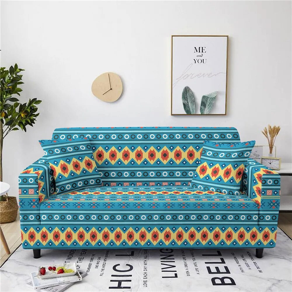 African Ethnic Sofa Cover Elastic Couch Cover Sofa Cover for Living Room Sectional Corner Sofa ...