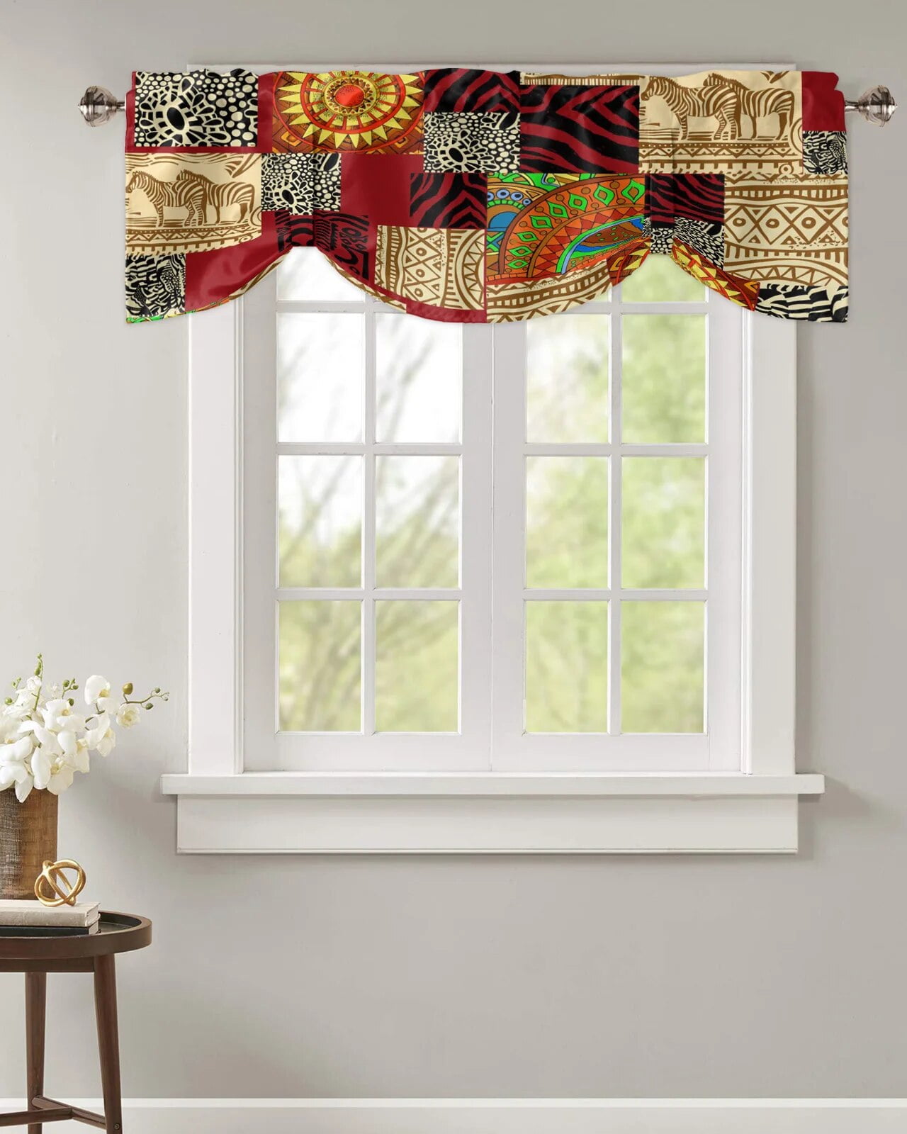 African Ethnic Style Window Curtain Kitchen Cabinet Coffee Tie-Up ...