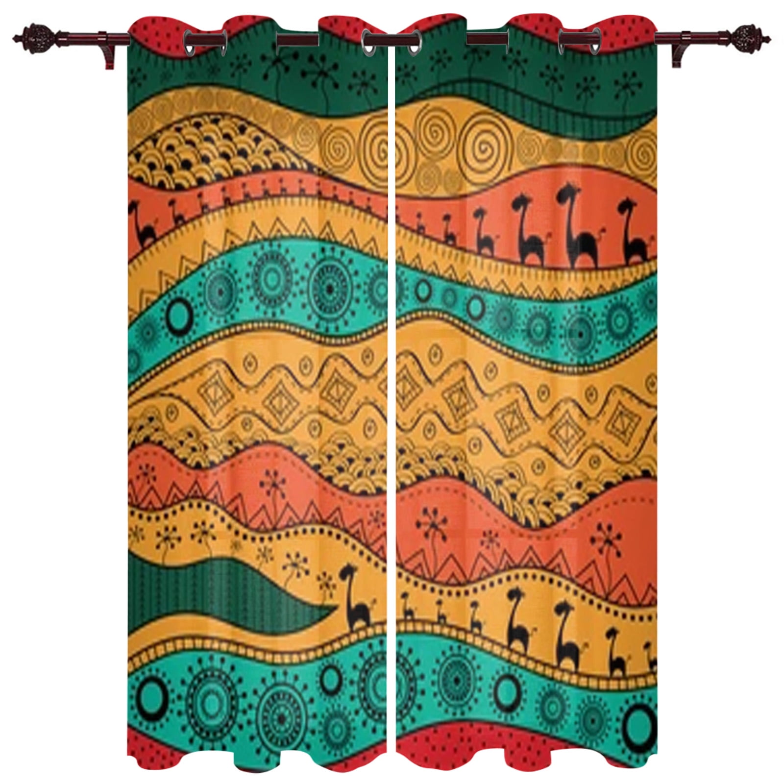 African Ethnic Tribal Pattern Luxury Curtains Living Room Bedroom ...